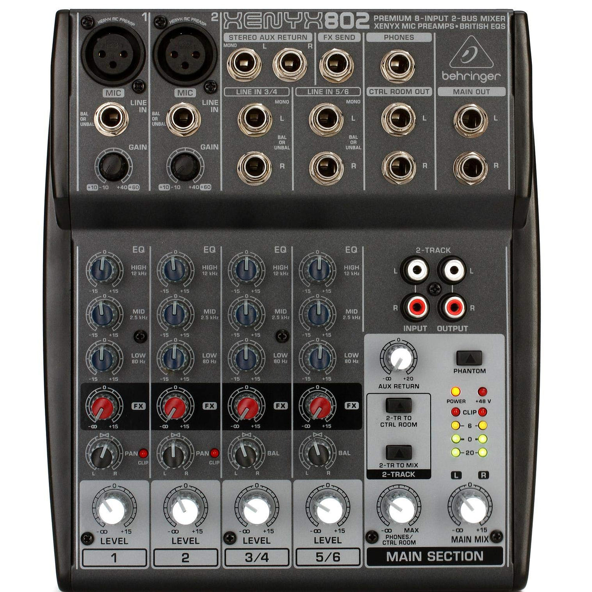 Behringer Xenyx 802 Premium 8-Input 2-Bus Mixer with Xenyx Mic Preamps ...